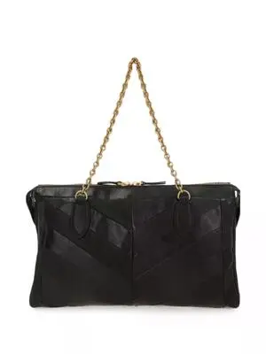 Valentino Garavani Panthea Shoulder Bag In Nappa Leather With Chevron Pattern - Black