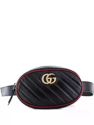Gucci Gg Marmont Diagonal Quilted Leather Belt Bag