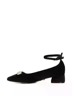 TWENTY FOURHAITCH Crystal-embellished Ankle-strap Flat Pumps
