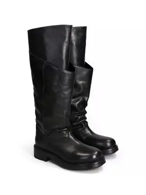 STRATEGIA SHOES Layered-cuff Leather Boots