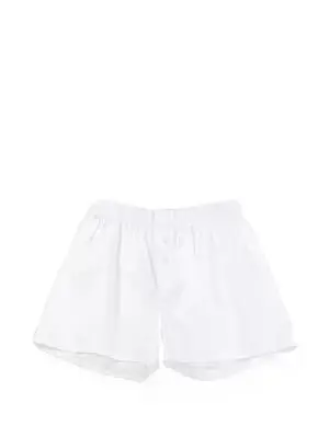 HANDVAERK Elasticated-waist Button-fastening Boxer Shorts - White