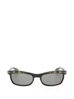 Valentino Garavani Vlogo Crystal-embellished Rectangle-frame Sunglasses
