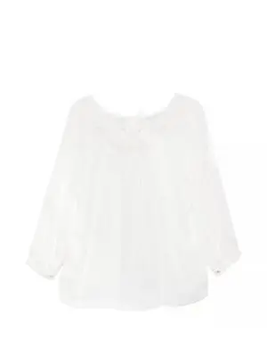 MAISON123 Broderie-anglaise V-neck Blouse
