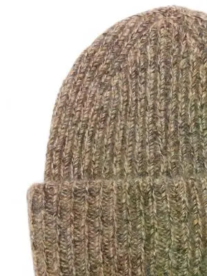 Soft Goat Marled Ribbed-knit Beanie Hat