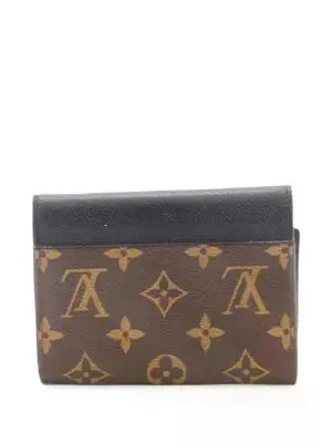 LOUIS VUITTON Pallas Wallet Nm Monogram Canvas And Calfskin Compact Small Wallets - Black