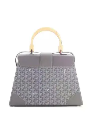 Goyard Saigon Top Handle Bag Coated Canvas With Leather Mm Satchel - Grey