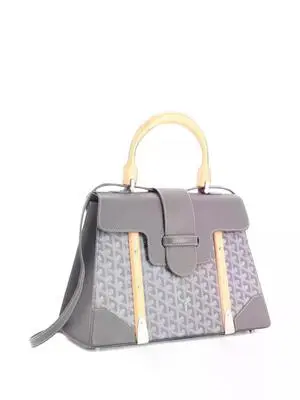 Goyard Saigon Top Handle Bag Coated Canvas With Leather Mm Satchel