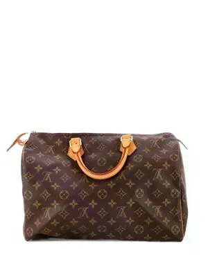 LOUIS VUITTON Speedy Handbag Monogram Canvas 35 Satchel - Brown