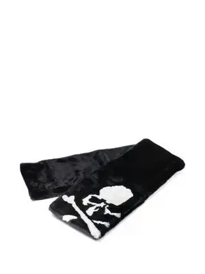 MASTERMIND WORLD Skull-intarsia Faux-fur Scarf - Black