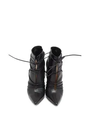 GIANVITO ROSSI Lace-up Pointed-toe Ankle Boots