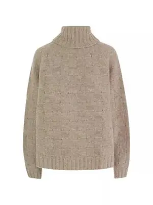 ALLUDE Geometric-pattern Roll-neck Sweater