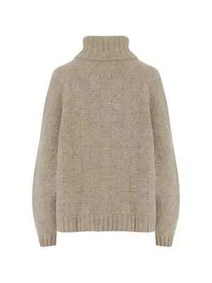 ALLUDE Geometric-pattern Roll-neck Sweater