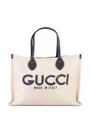 Gucci Printed Canvas Medium Tote Bag - Blue