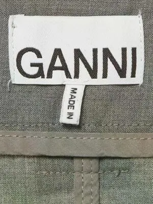 GANNI Pleated Chambray Mini Skirt