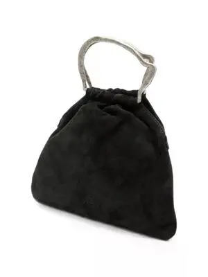 AUTENTICA 504 Small Delia Sculptural-handle Suede Pouch