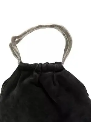 AUTENTICA 504 Small Delia Sculptural-handle Suede Pouch