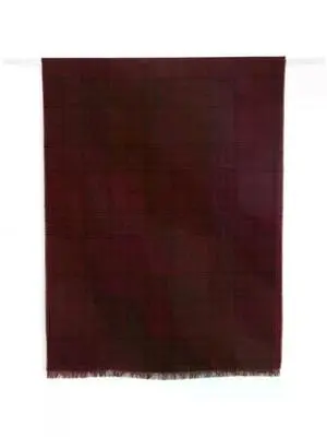 Destin Check-pattern Frayed-edge Scarf - Red