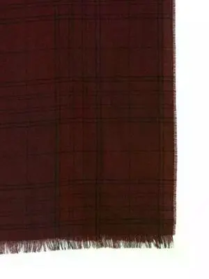 Destin Check-pattern Frayed-edge Scarf