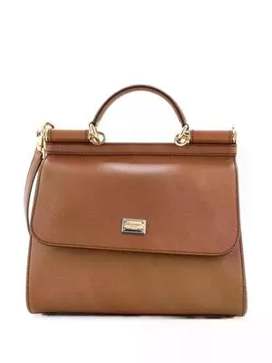 Dolce & Gabbana Miss Sicily Bag Leather Medium Satchel - Brown