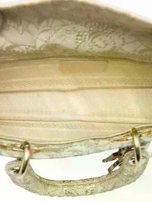 Dior 2023 Medium Embroidered Lace 3d Macrame Lady D Joy Satchel