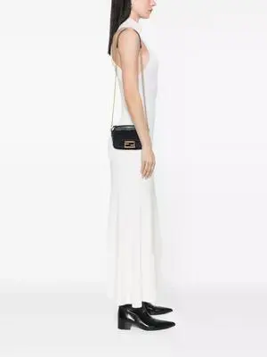 Fendi 2010-2026 Mini Zucca Embossed Leather Baguette Satchel