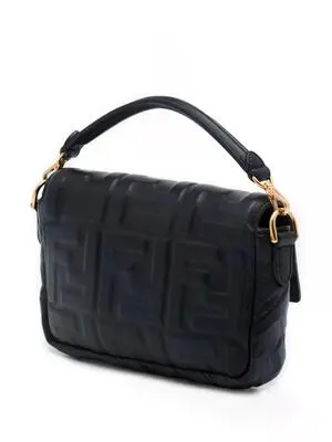 Fendi 2010-2026 Mini Zucca Embossed Leather Baguette Satchel