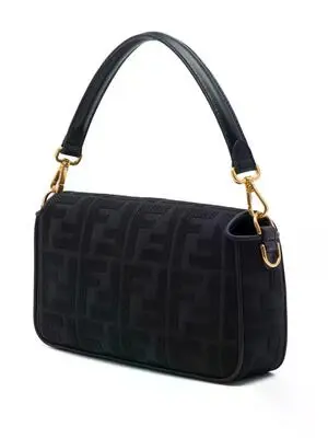 Fendi 2010-2026 Zucca Embroidered Canvas Baguette Satchel