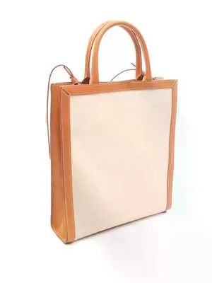 Celine 2000-2026 Small Canvas Vertical Cabas Satchel - Brown