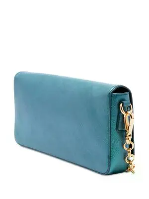 Prada 2013-2026 Saffiano Lux Chain Shoulder Bag - Blue