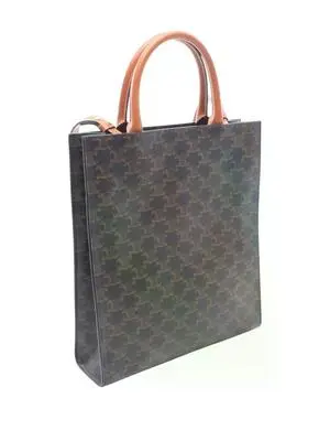 Celine 2000-2026 Small Triomphe Coated Canvas Vertical Cabas Tote Satchel