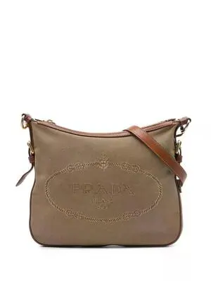 Prada 2000-2013 Canvas Canapa Logo Crossbody Bag - Neutrals