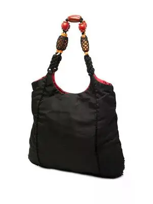 Prada 2010-2026 Tessuto Beaded Handle Hobo Bag