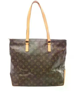 LOUIS VUITTON 2004 Monogram Cabas Mezzo Tote Bag - Brown