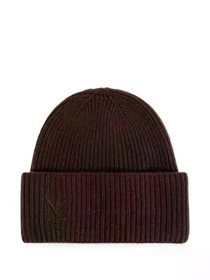 Max Mara Ribbed Cashmere Beanie Dark - Brown
