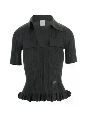 PATOU Ruffled Ribbed Sweater - Green