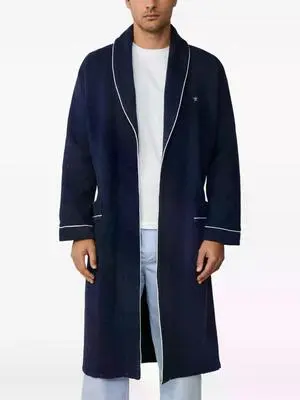 HACKETT LONDON Waffle-weave Embroidered Dressing Gown