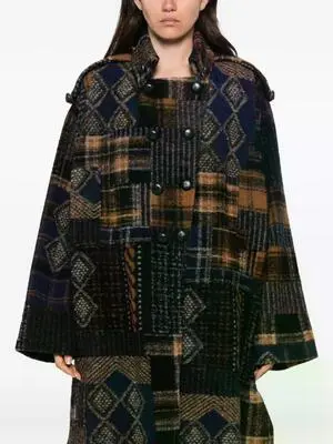 BYE Patchwork Check-pattern Coat