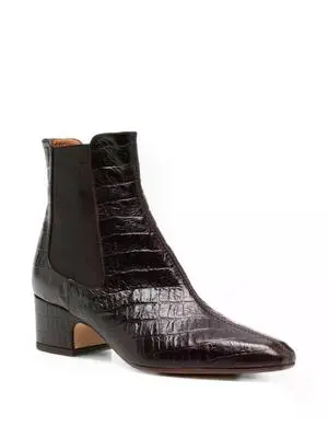 Chie Mihara Coronel Crocodile-effect Ankle Boots - Brown