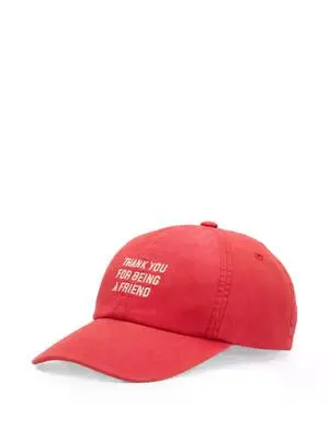 AMI Paris Cotton Thank You For Being A Friend Cap - Red