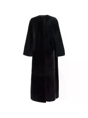 YVES SALOMON Long Faux-fur Coat - Black