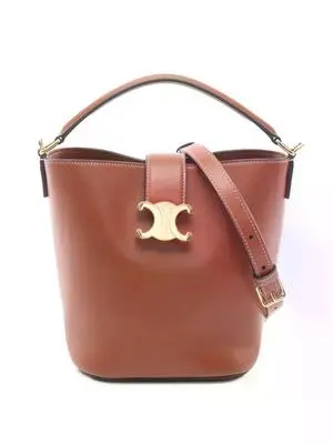 Celine Smooth Calfskin Louise Bucket Bag Satchel - Brown