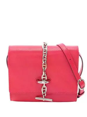 Hermès Chevre Mysore Chaine D'ancre Compact Wallet Cross Body Bag - Pink