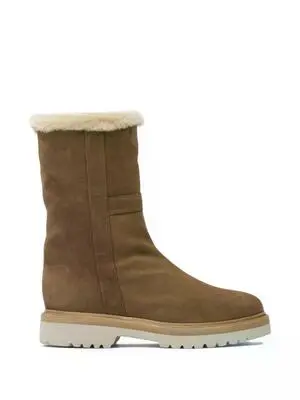 MARETTO Shearling-trim Suede Boots