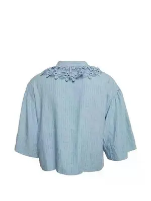 Sandro Peter-pan Collar Pinstripe Shirt