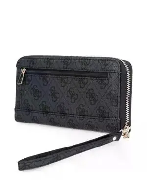Guess Monogram-print Logo-plaque Wallet - Grey