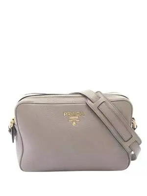 Prada 2010-2026 Vitello Daino Double Zip Camara Bag Crossbody Bag - Grey