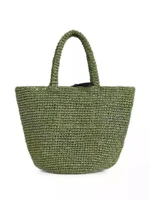 Kenzo Small Basket Embroidered Raffia Tote Bag