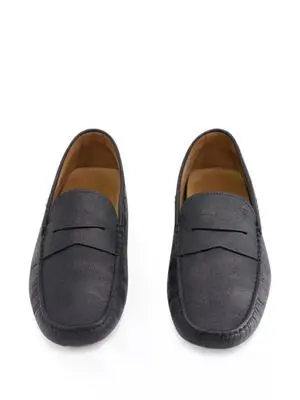 TOD'S Leather Penny Driving Shoes - Blue