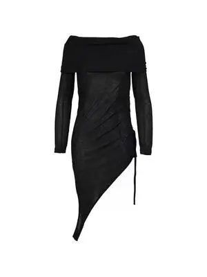 BOHEMSEO Asymmetric Ruched Off-shoulder Top