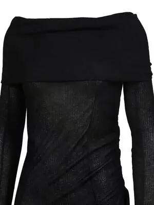 BOHEMSEO Asymmetric Ruched Off-shoulder Top